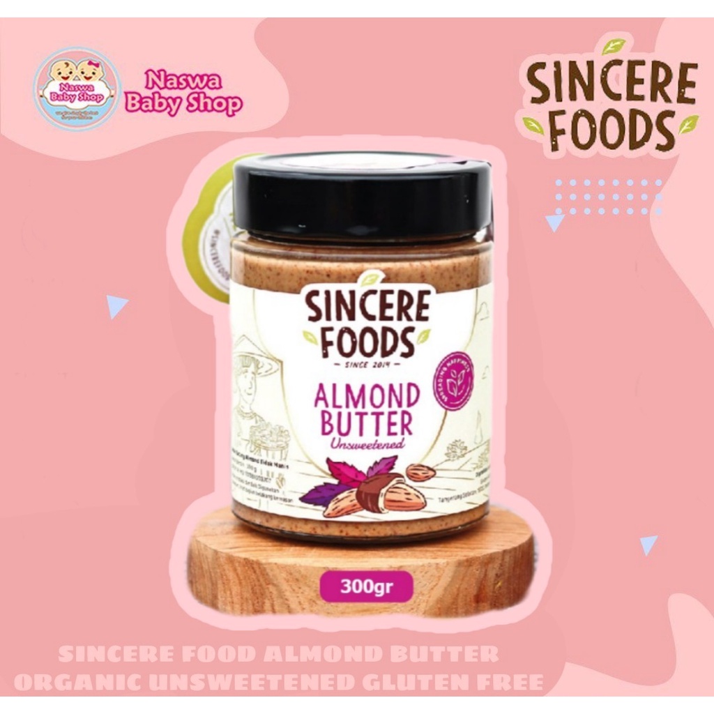 Jual Sincere Food Almond Butter Unsweetened Selai Kacang Almond 300gr ...