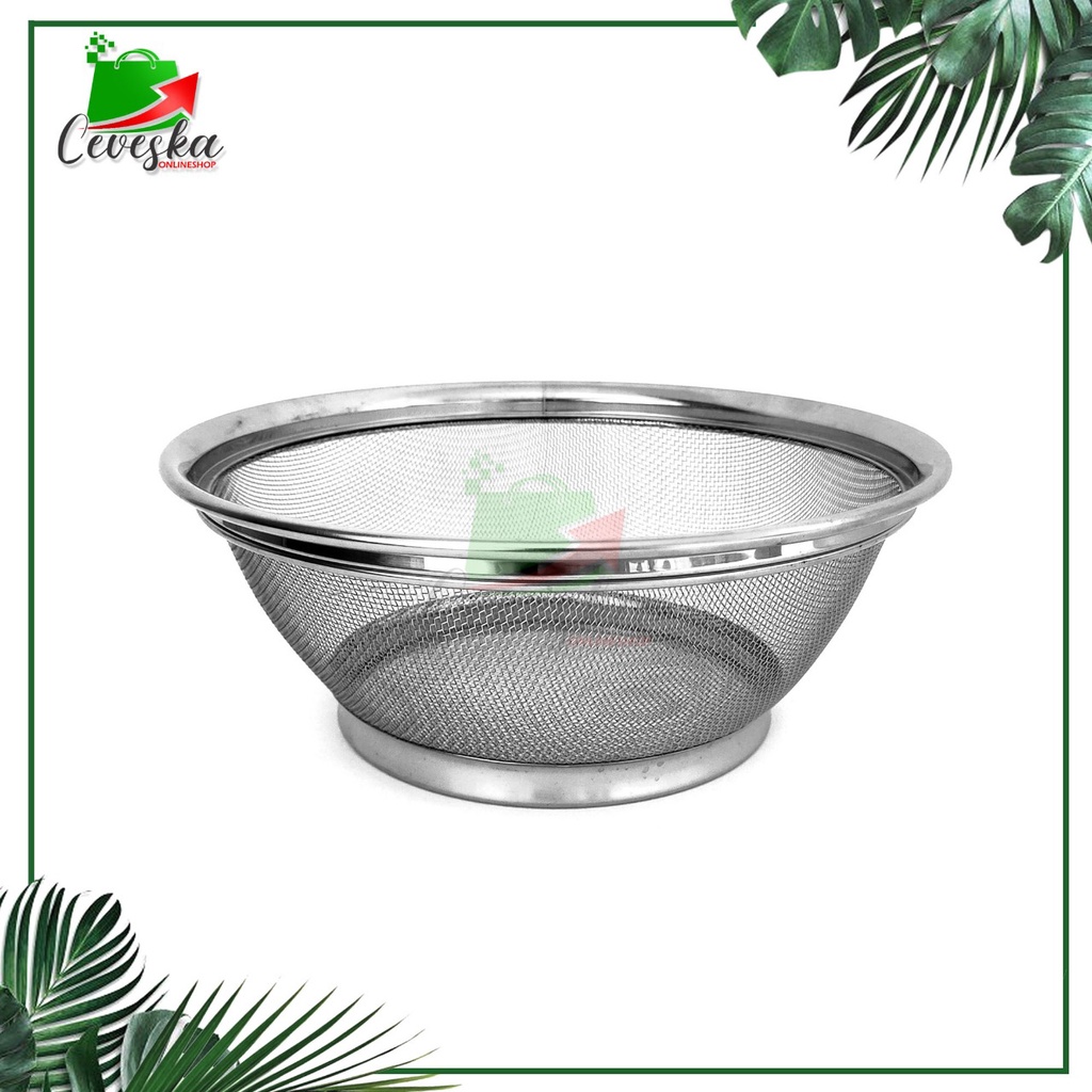 Jual SARINGAN SAYUR STAINLESS TALLER BRIM BASKET WADAH CUCI BUAH ...