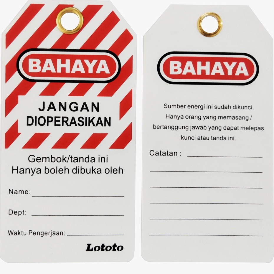 Jual LOTOTO L497A IND Safety Loto Tags Dengan Bahasa Indonesia 1pack ...