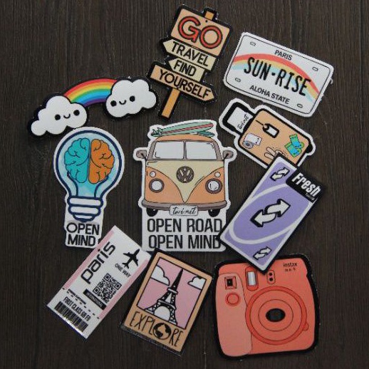 Jual STICKER PACK waterproof traveling paris/explore/potret/kamera ...