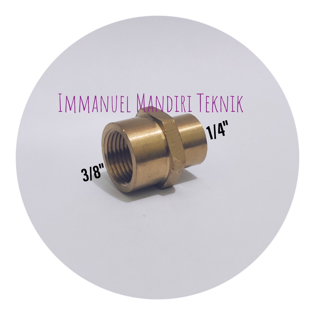 Jual Socket Drat Dalam 3/8 x 1/4 Kuningan / Double Sok / Double Sock ...