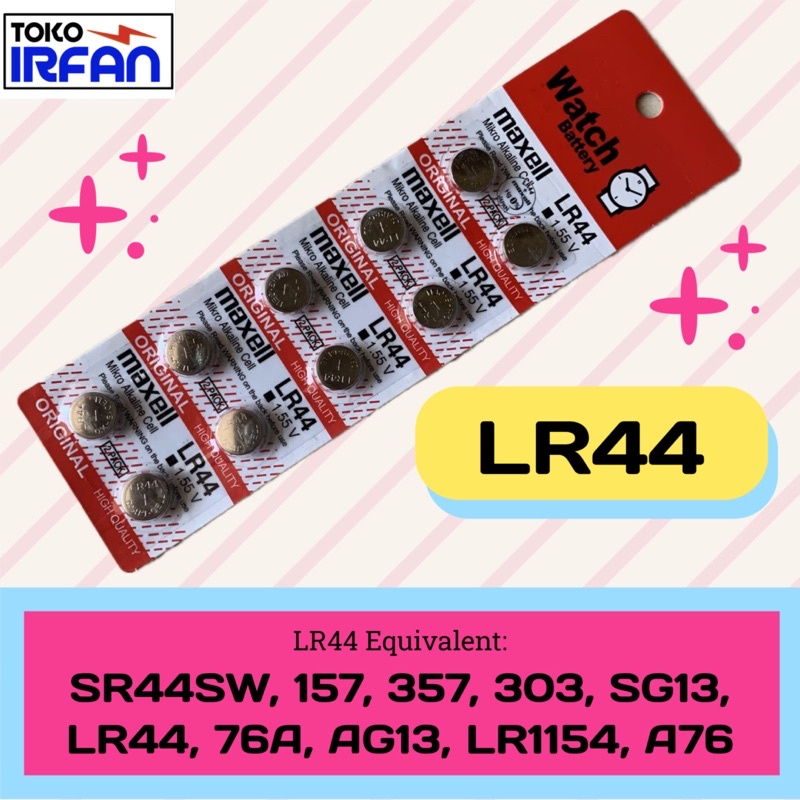 Jual Baterai LR44 (AG13, L1154, 357, A76) Batrai Kancing LR44 (AG13) | Shopee Indonesia
