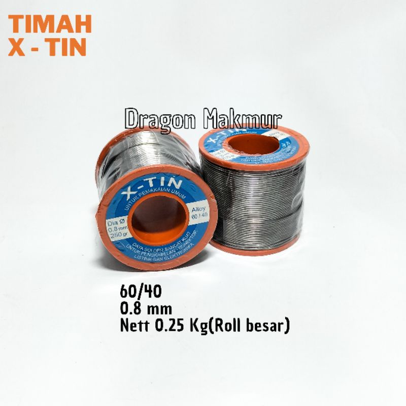 Jual Timah Solder X-Tin 0,8mm 60/40 - Tinol Besar/kecil / timah murah ...