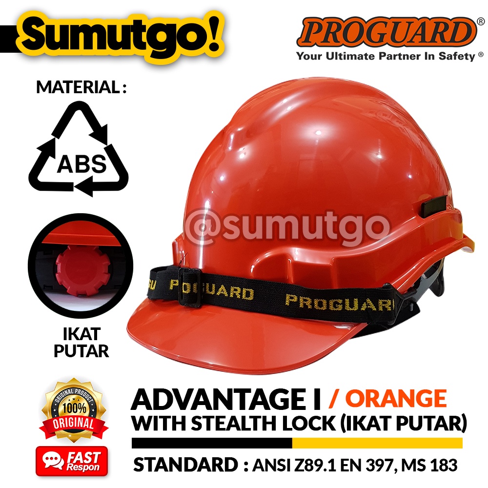 Jual Helm Safety Proguard Advantage 1 Orange + ikat Putar + Tali Dagu ...
