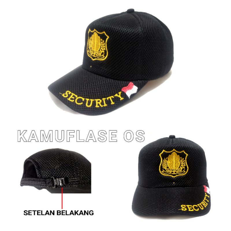 Jual GROSIR! TOPI SECURITY TOPI SATPAM HITAM DAN COKELAT BORDIR ...
