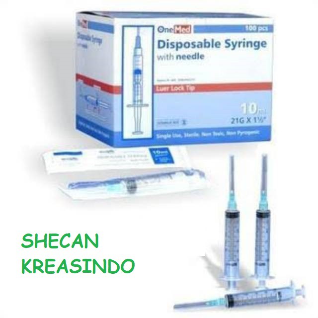 Jual Spuit 10ml / Syringe 10 cc merk OneMed SatuanSpuit 10ml / Syringe ...