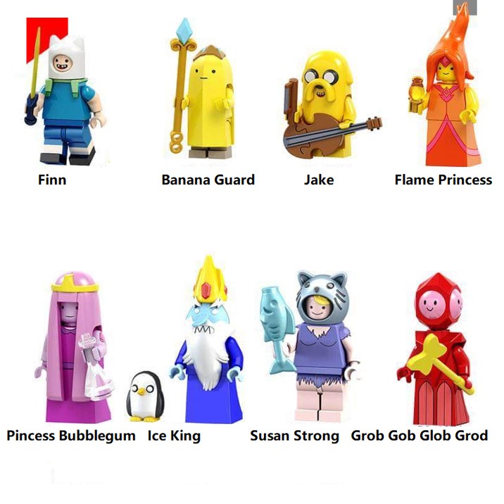 Jual Adventure Time Finn Jake Flame Bubblegum Ice Susan Minifigure Lego ...