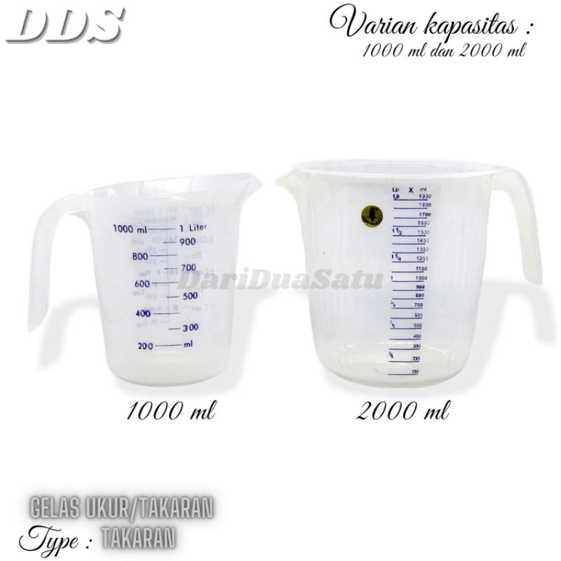 Jual Gelas Ukur Plastik Takar 1000 2000 ml | Shopee Indonesia