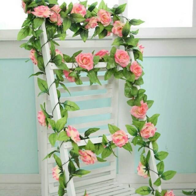 Jual Bunga Mawar Rambat Plastik Artificial Rose Flower Bunga Hias ...
