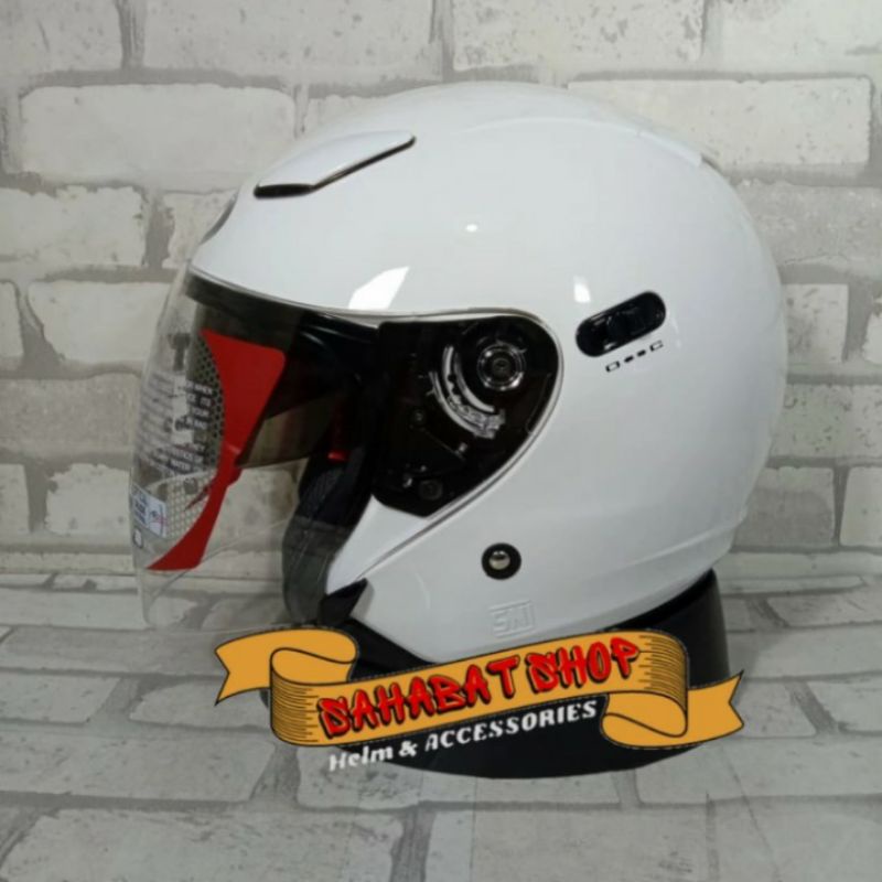 Jual HELM KYT DJ MAXI SOLID WHITE GLOSSY | DOUBLE VISOR | HELM SNI ...