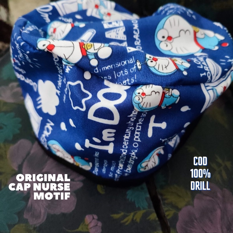 Jual RYNTCASS - CAP NURSE MOTIF DORAEMON TOPI PERAWAT DOKTER BIDAN CHEF ...