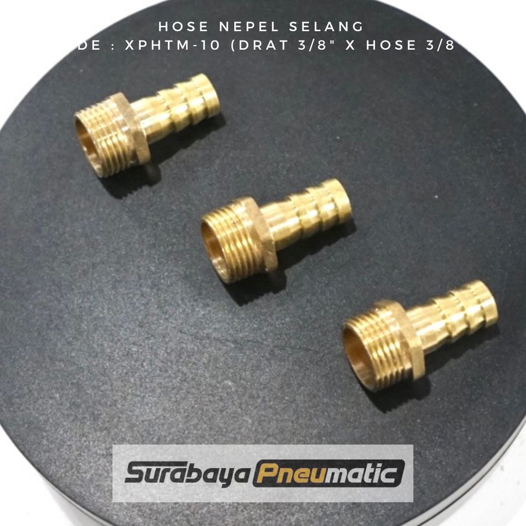 Jual Hose Nepel Selang Kuningan - XPHTM-10 - Drat Male 3/8" x Hose 3/8 ...