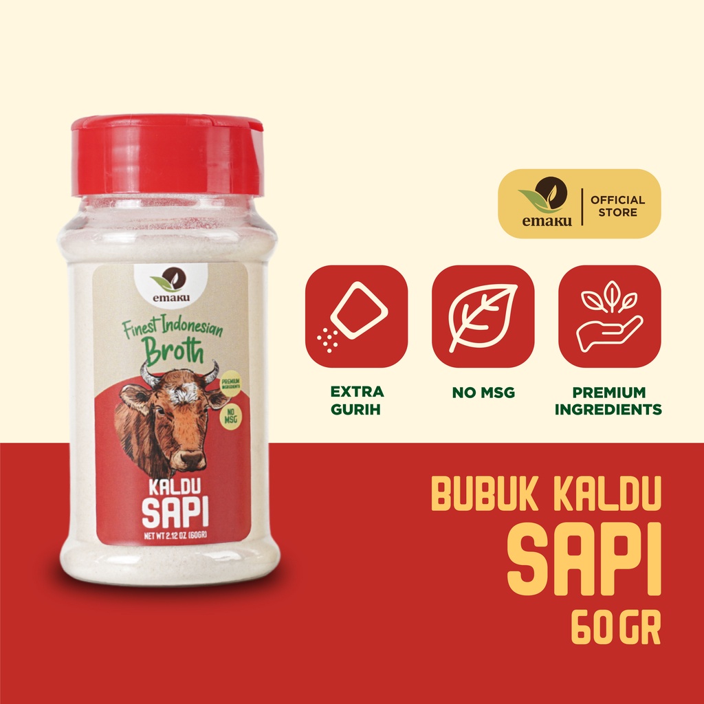 Jual Emaku Bubuk Kaldu Sapi Bumbu Masak Dapur Tabur Beef Powder Non MSG ...