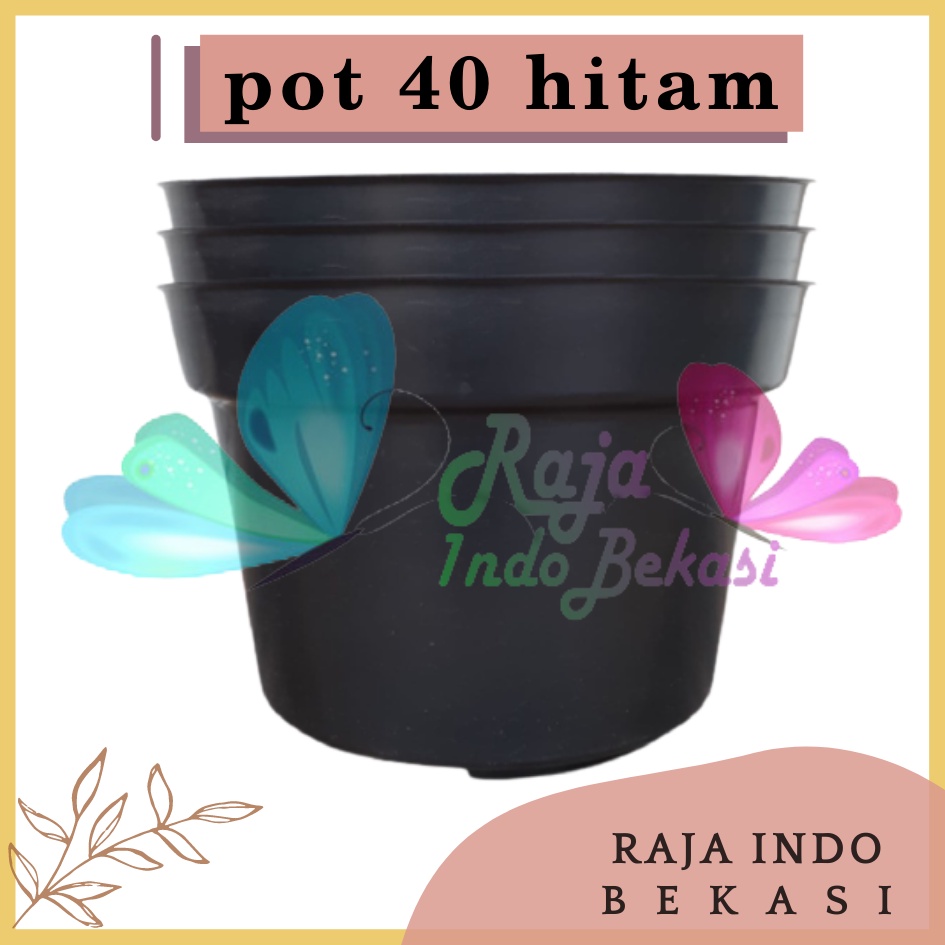 Jual 3pcs Pot Bunga 40cm Hitam - Pot Tanaman Hias Pot Jumbo 40 50 60 Cm ...