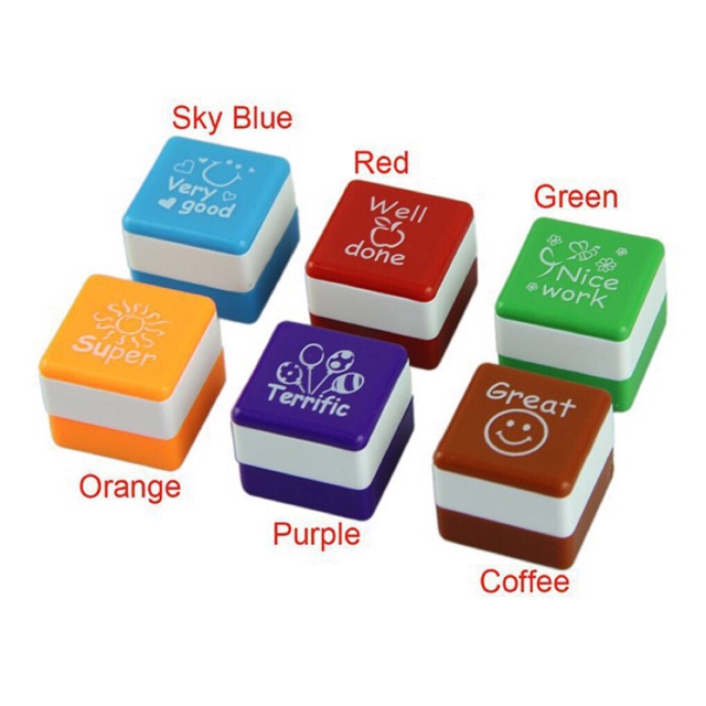 Jual Stempel Stamp anak nice word reward bentuk kotak, stamp bagus ...