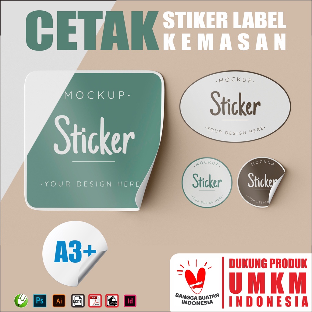 Jual STIKER LABEL KEMASAN VINYL WATERPROOF (GLOSY/DOFF) | Shopee Indonesia