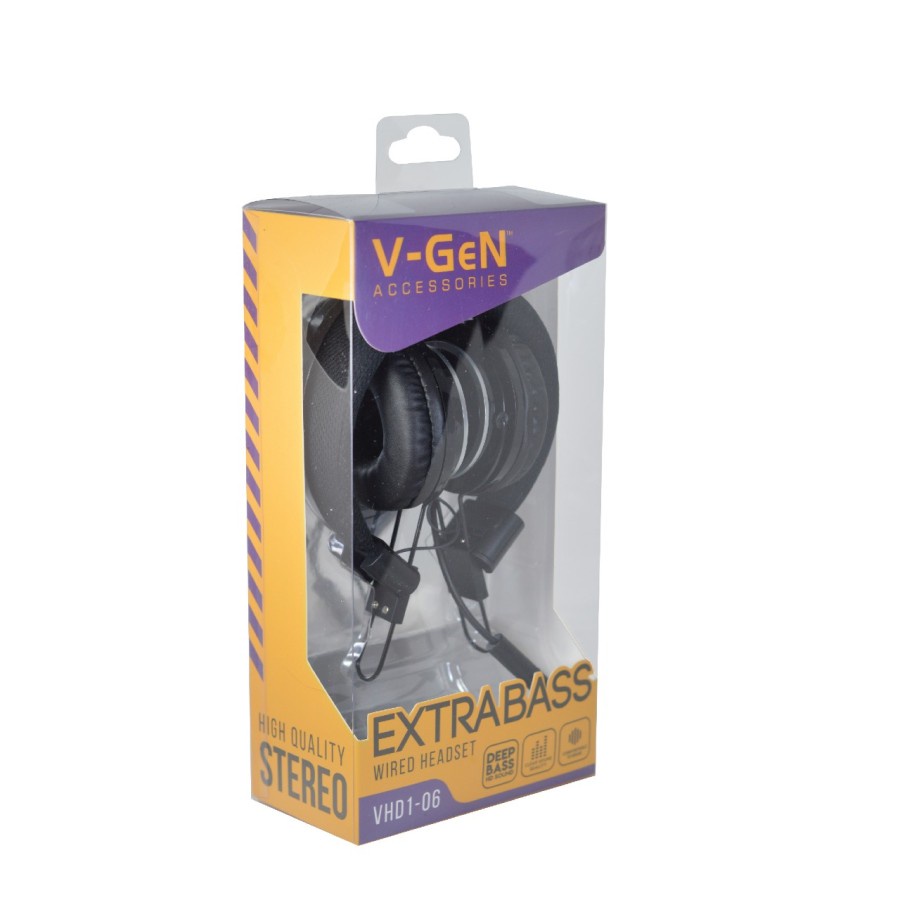 Jual Headset V-GeN VHD1-06 Wired Headphone Foldable Frame Extra Bass ...