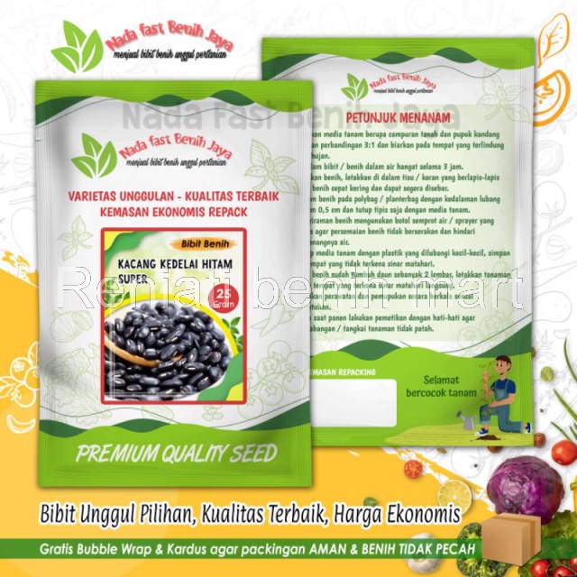 Jual Benih kedelai hitam super 25 gram - benih kacang kedelai edamame ...