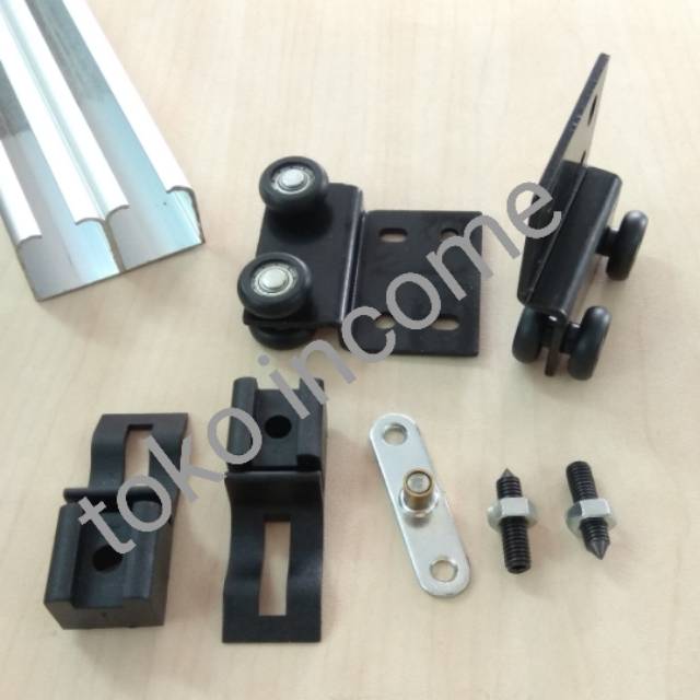 Jual Rel dan Roda Sliding Pintu Lemari / Sleding B 004 Double / Geser 2 ...