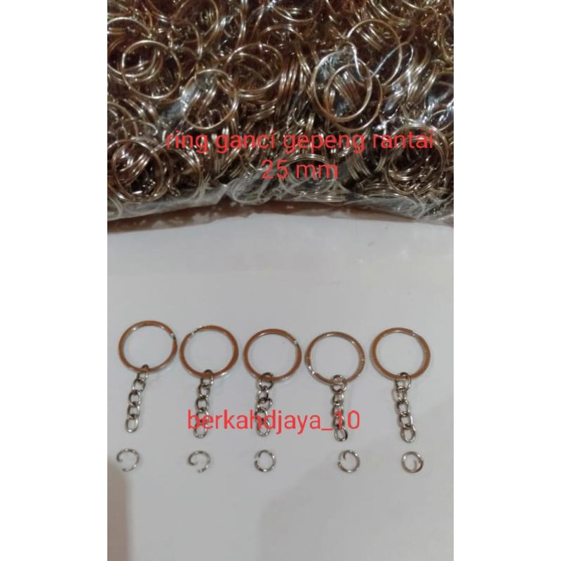 Jual Ring gantungan kunci gepeng rantai 25 mm /ring ganci gepeng tebal ...