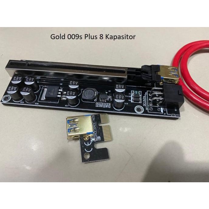 Jual Riser 8 Kapasitor Mining PCIE PCI-E Ver009S 009S Plus GPU VGA USB ...