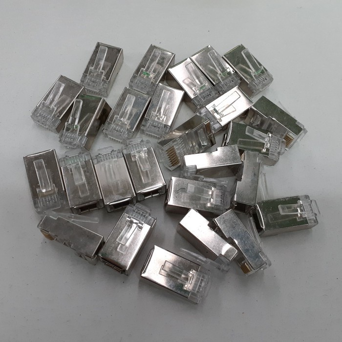 Jual Connector RJ45 Cat6 Besi isi 100pcs | Shopee Indonesia