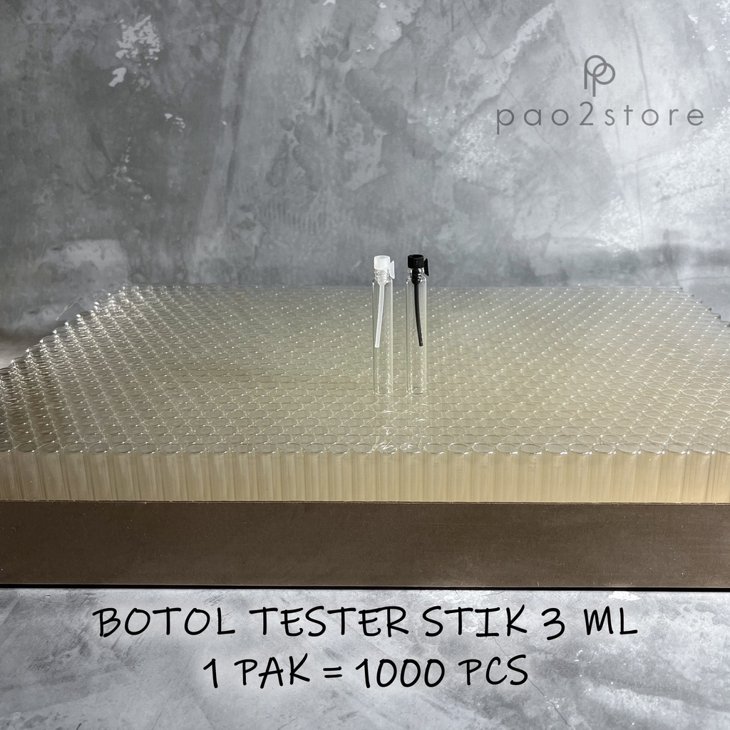 Jual [1250 PCS] Vial 3ml Botol Kaca Tester Sample Parfum Oles model ...