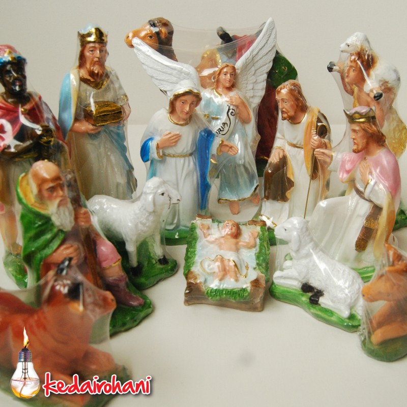 Jual Set Patung Natal 20 cm Keluarga Kudus Yesus Maria Yosef Majus ...