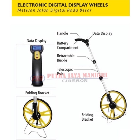 Jual Einhill Meteran Jalan Dorong Satu Roda Digital Alat Ukur Meter ...