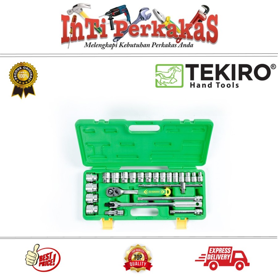 Jual TEKIRO Kunci Sock Set 1/2" 24 PCS 6PT / Socket Set 1/2 INCH 24 PCS 6PT ALAT PERKAKAS SOCKET ...