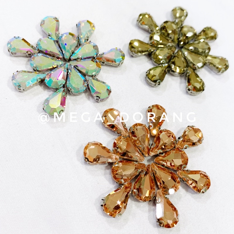 Jual Permata Kaca cangkang tetes / Diamond cangkang Tetes Kaca 8x13 ...