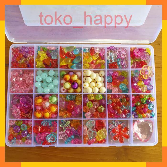 Jual Mainan edukatif anak meronce merangkai manik beads type crystal ...