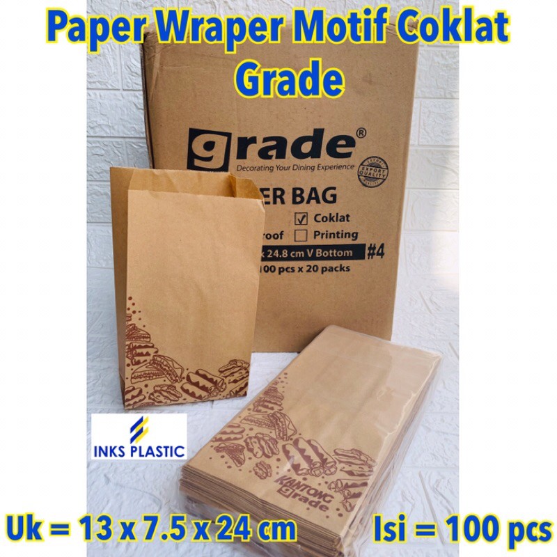 Jual PAPER WRAPER 13 x 24 MOTIF COKLAT GRADE ( 100 pcs ) | Shopee Indonesia