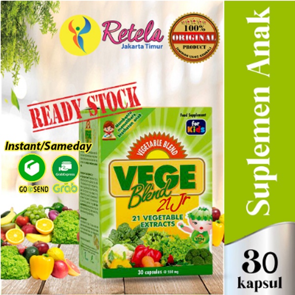 Jual Vegeblend 21 Junior Ekstrak 21 Jenis Sayuran - 30 Kapsul Suplemen ...