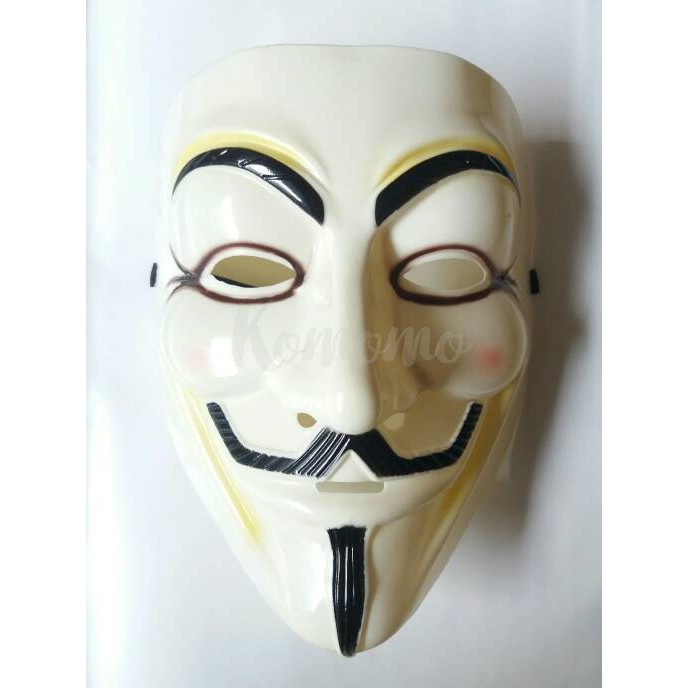Jual Mask V For Vendetta Guy Fawkes Anonymous Cream/Topeng Anonymous ...