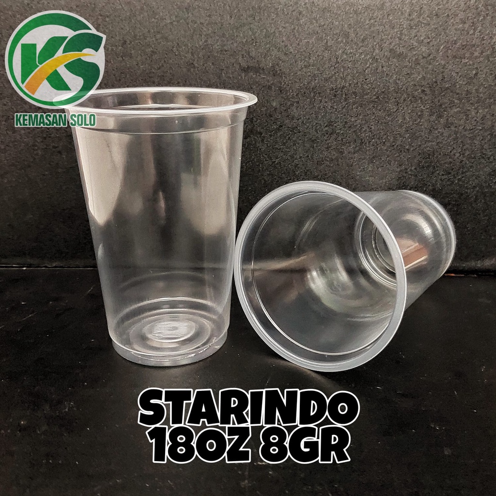 Jual Gelas Plastik Cup datar PP Starindo 18 oz 8 gr / 18oz 8gr | Shopee Indonesia