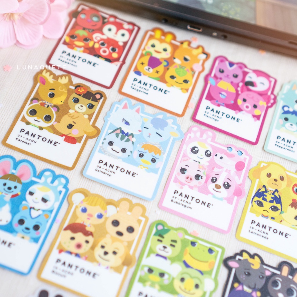 Jual Sticker Single ACNH Animal Crossing Pantone Series Cute Glitter ...