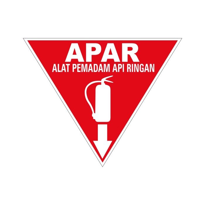 Jual stiker sign k3 segitiga APAR. 21x 17cm Petunjuk tabung pemadam api ...