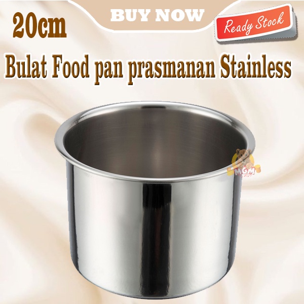 Jual 20cm Bulat Food pan prasmanan Stainless foodpan bulat Tinggi 10 ...
