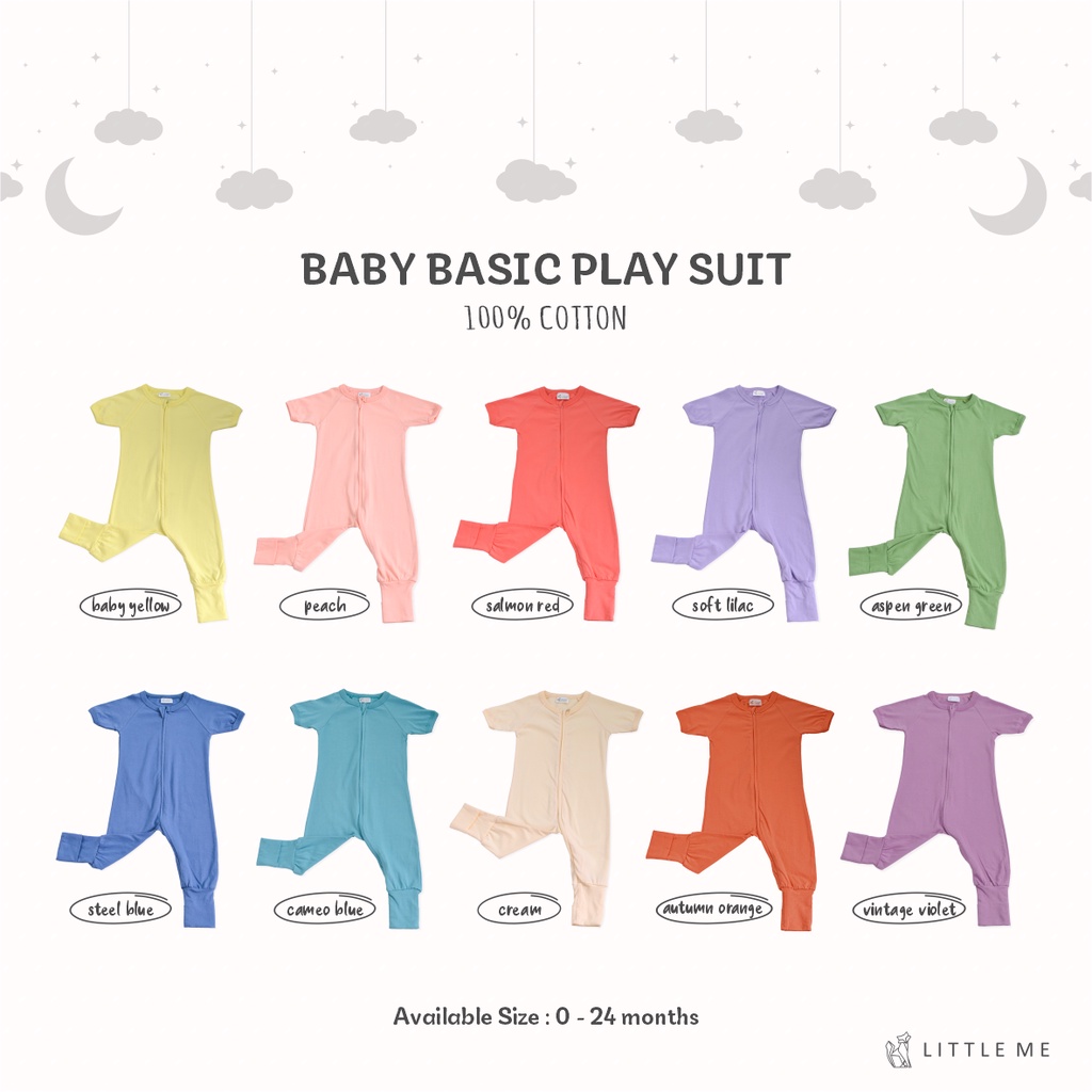 Jual Little Me - Baby Basic Playsuit / Romper Bayi /Baby Sleepsuit ...