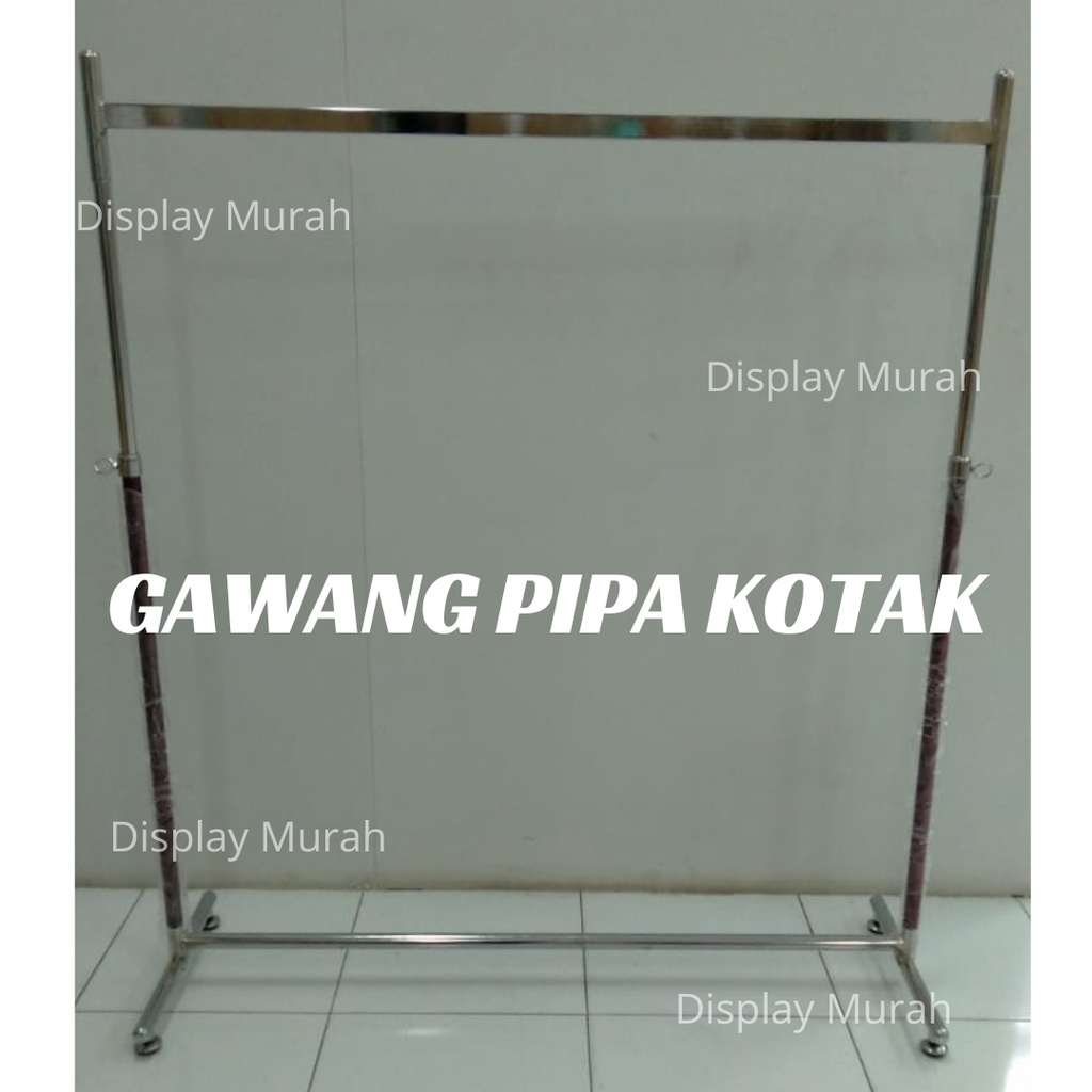 Jual Gawang Baju Pipa Kotak Rak Stand Gantungan Baju Gawang Besi Hanger ...