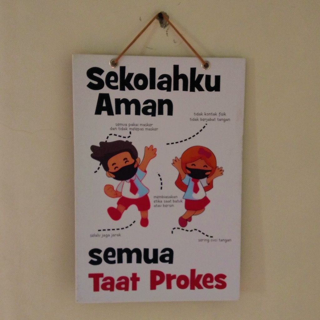 Jual Poster Gantung - Poster Sekolah Aman - Poster Semua Taat Prokes ...