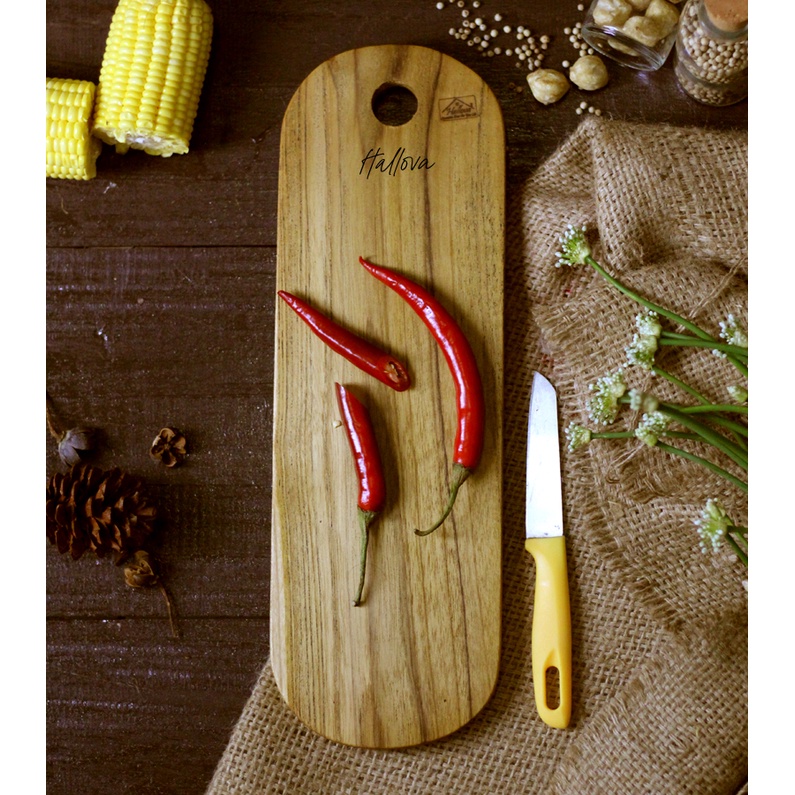 Jual Telenan Korea Hallova 22 Talenan Kayu Jati Perlengkapan Dapur Alat ...