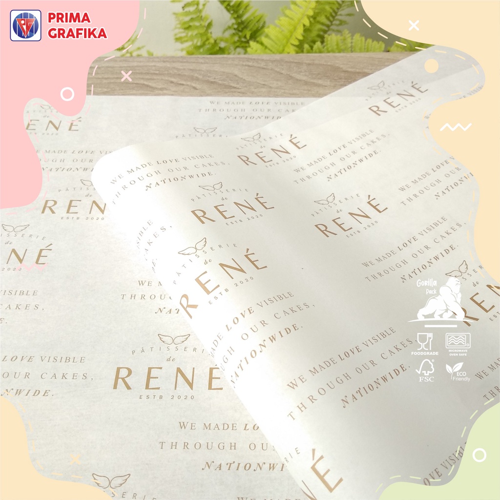 Jual CUSTOM Kertas Roti Foodgrade 18 x 18 cm - Wrap Paper / Kertas ...