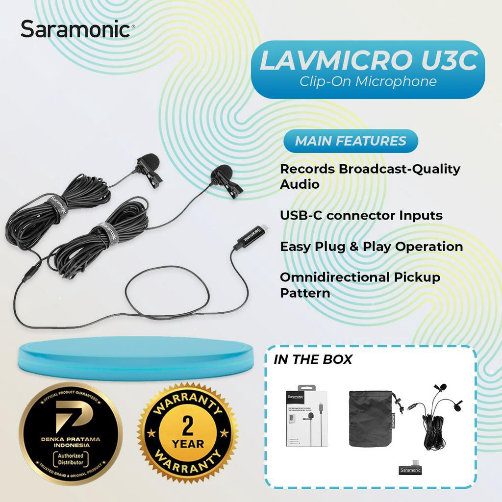 Jual Saramonic LavMicro U3C USB Type-C Dual Lavalier Microphone Lav RESMI | Shopee Indonesia