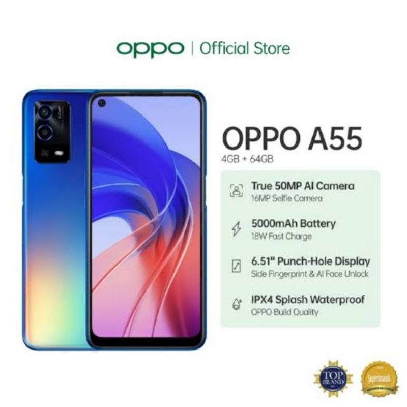Jual OPPO A55 NEW Ram 4/64GB - GRS RESMI OPPO Indonesia | Shopee Indonesia