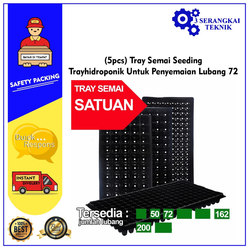 Jual Tray Semai Seeding Tray hidroponik Untuk Penyemaian Lubang 72 ...