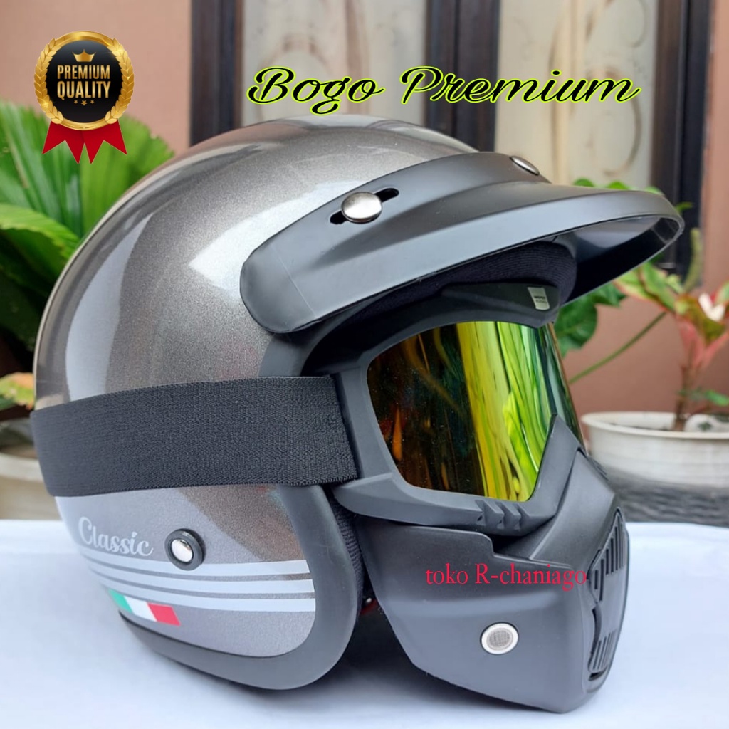 Jual Helm Bogo Wanita Pria Dewasa SNI Classic Helem Klasik Retro Clasik ...