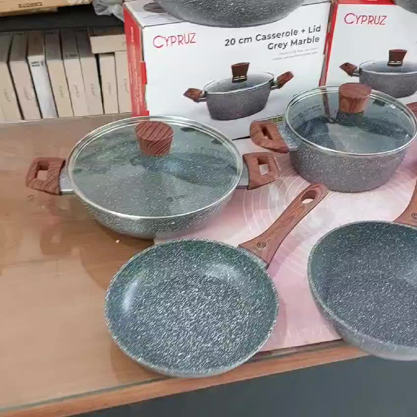 Jual cypruz marble wok pan marble fry pan marble sauce pan marble grill pan tamagoyaki wajan ...