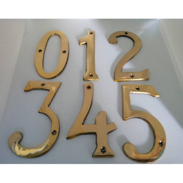 Jual Nomer/ Angka Rumah Kantor Kuningan / Brass Number - | Shopee Indonesia